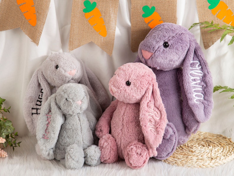 Personalized Bunny Rabbit Plush, Custom Bunny Rabbit Plush, Monogrammed ...