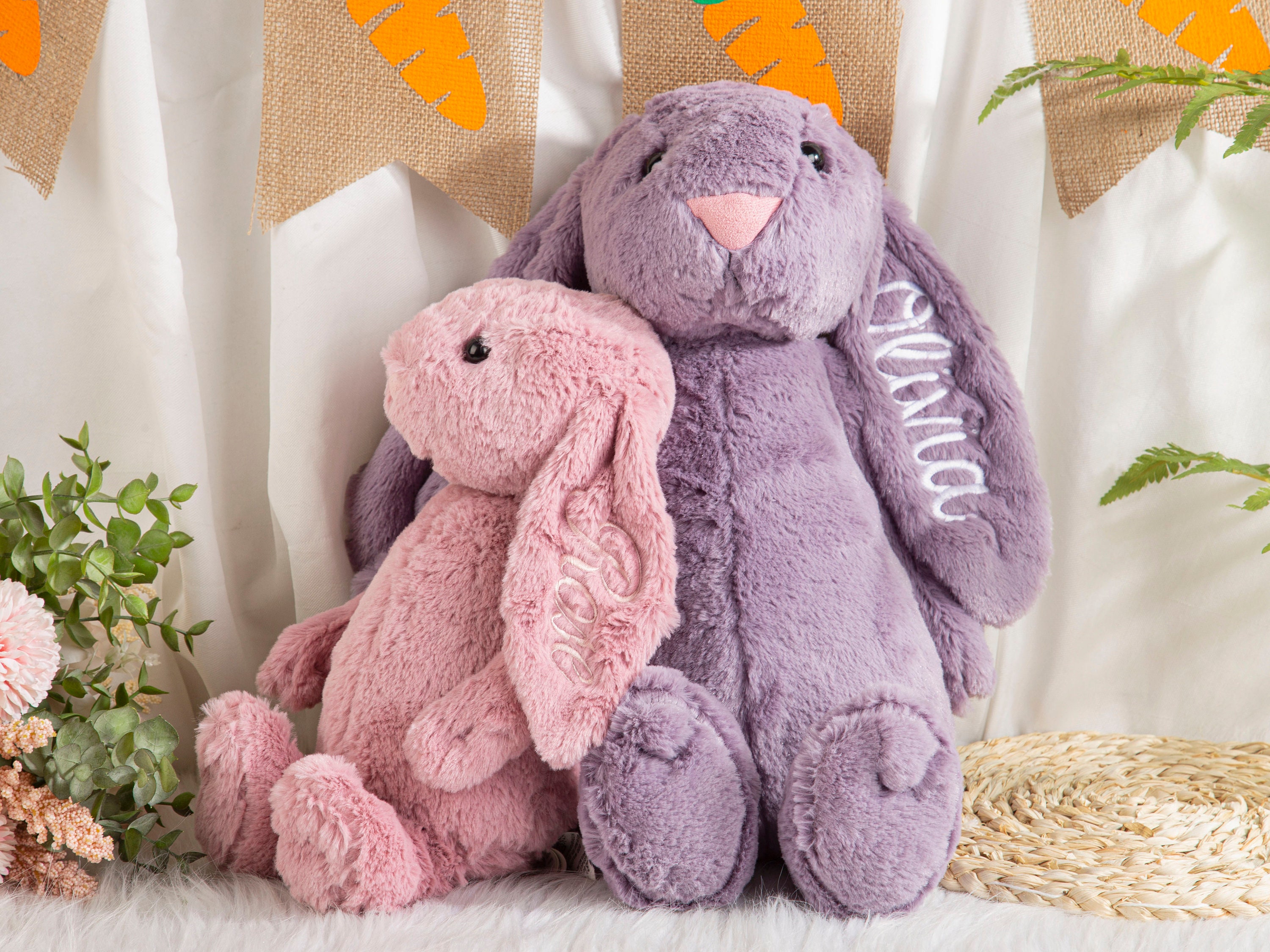 Personalized Bunny Rabbit Plush, Custom Bunny Rabbit Plush, Monogrammed ...