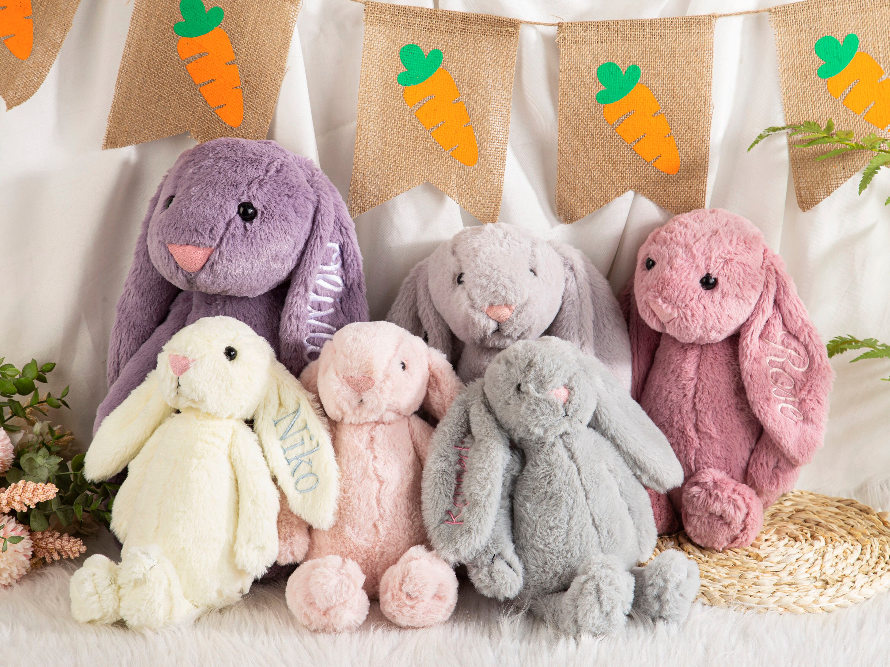 Personalized Bunny Rabbit Plush, Custom Bunny Rabbit Plush, Monogrammed ...