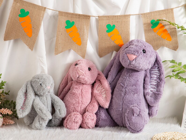 Personalized Bunny Rabbit Plush, Custom Bunny Rabbit Plush, Monogrammed ...