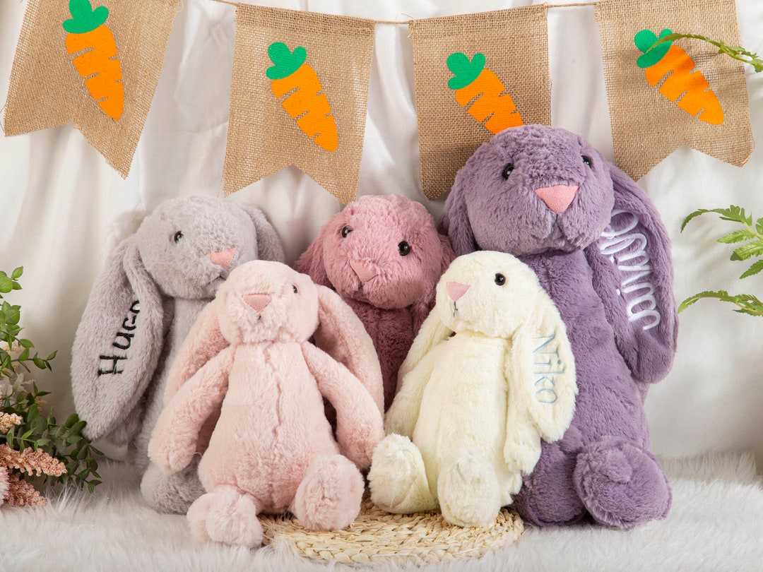 Personalized Bunny Rabbit Plush, Custom Bunny Rabbit Plush, Monogrammed ...