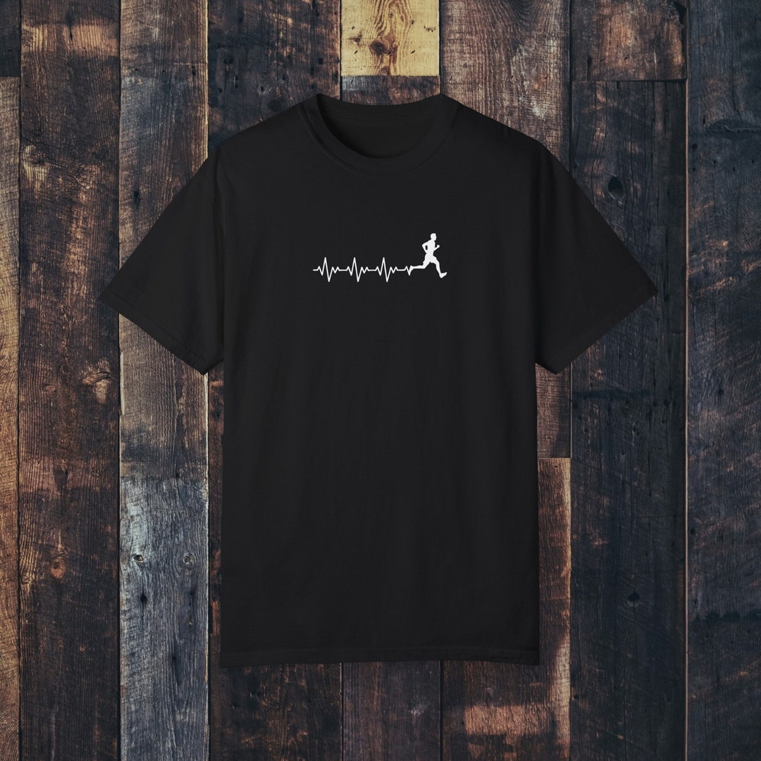 Heartbeat Runner T-shirt, EKG Line With Male Runner Design, Perfect for ...