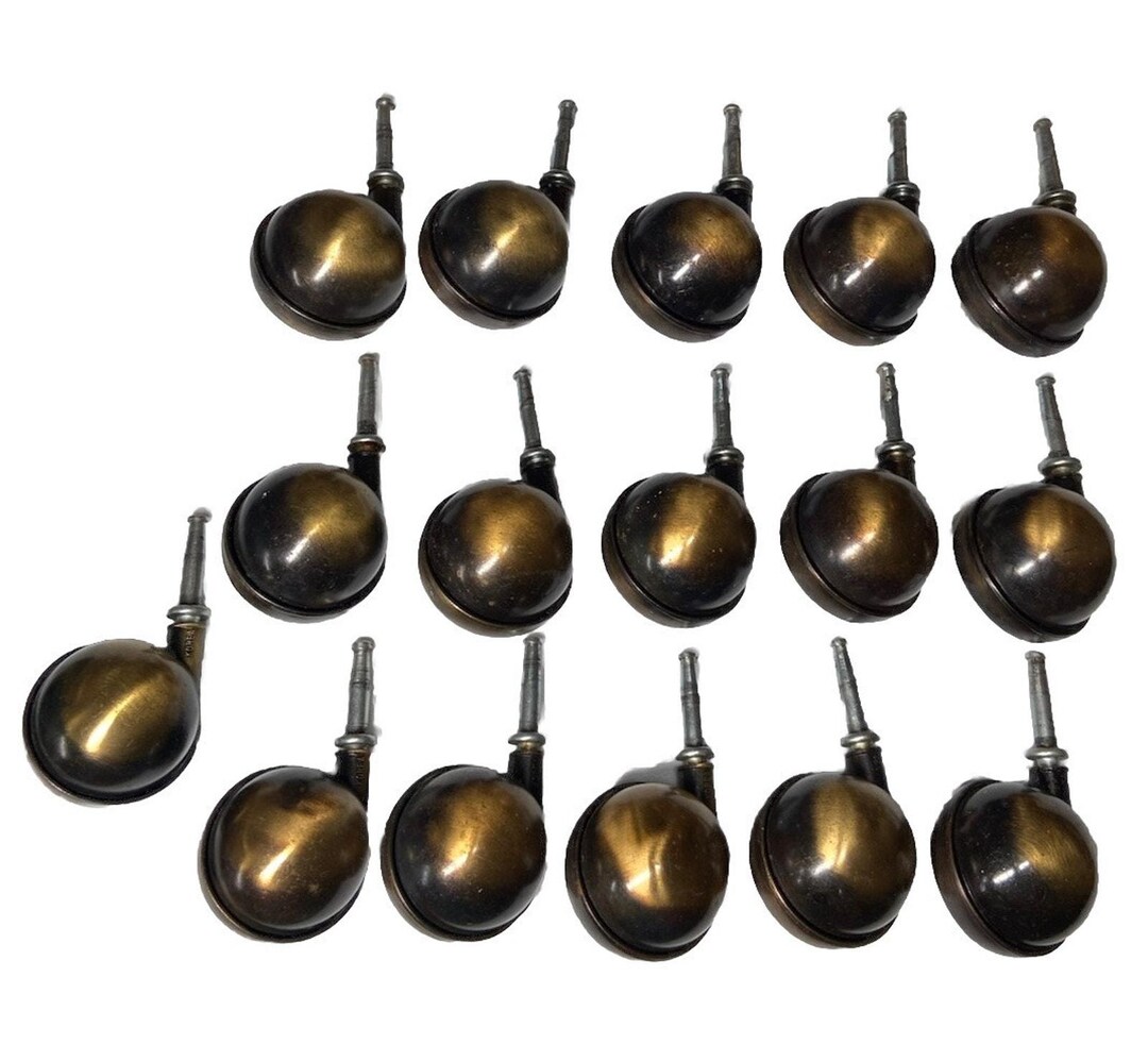 Vintage Brass Round Ball Caster Wheels Lot of 16 Made in Korea ...