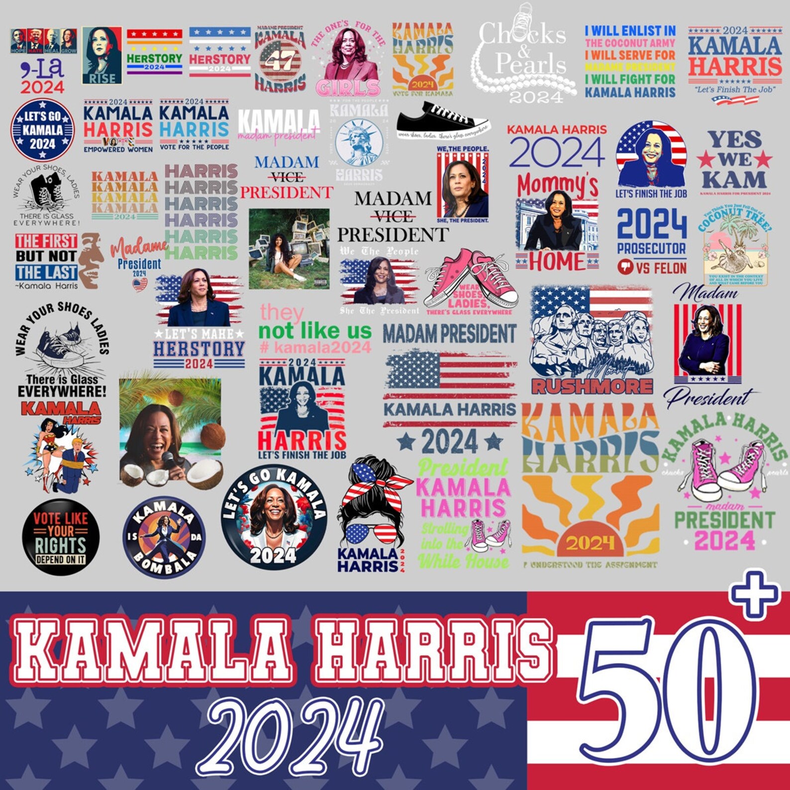 Kamala Harris 2024 Png, Kamala Harris Png Bundle for President, Madam ...