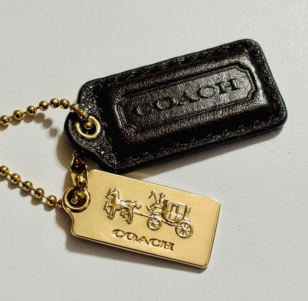 Coach Two Bag Hang Tags / Horse and Carriage Gold Plated Metal and ...