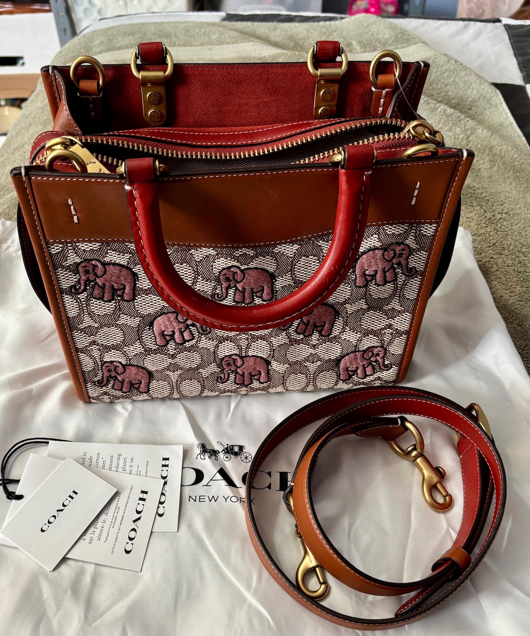 Coach - Rogue 25 Signature Jacquard Bag / Purse / Crossbody in Cocoa ...