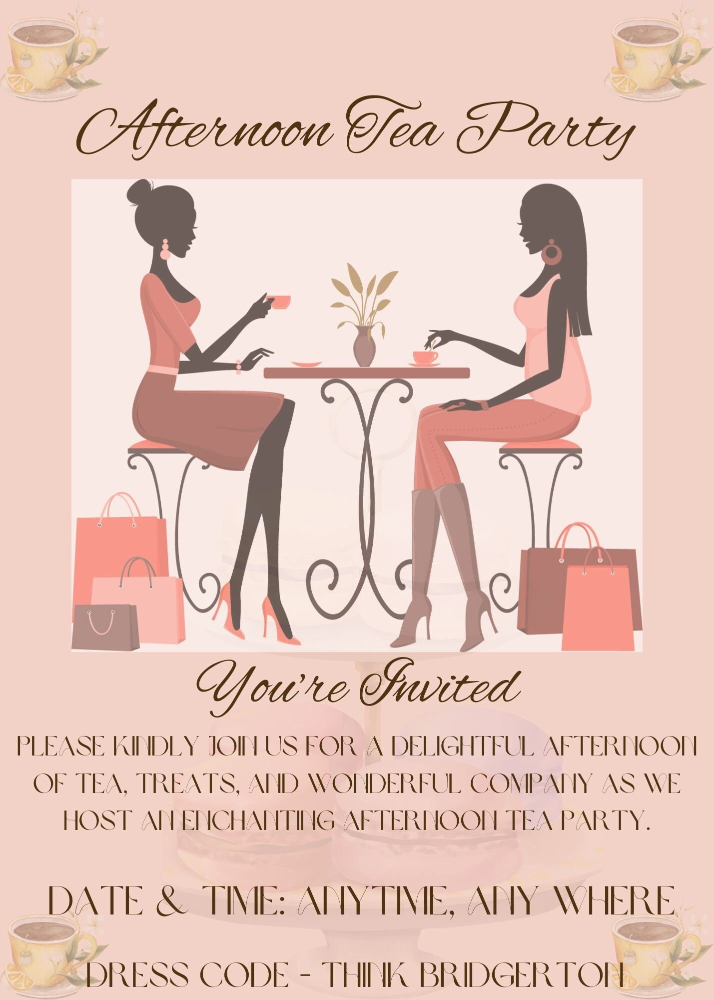Afternoon Tea Party Invitation - Etsy