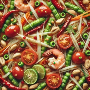 Thai Food, 3 Pics, Seamless Pattern, Digital Print - Etsy