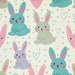 Cute Rabbit, 5 Pics, Pastel, Cartoon, Seamless Pattern, Digital Print ...