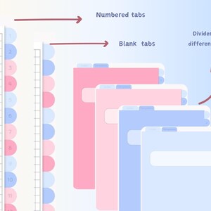Blue & Pink Digital Student Notebook, Goodnotes Compatible (digital ...