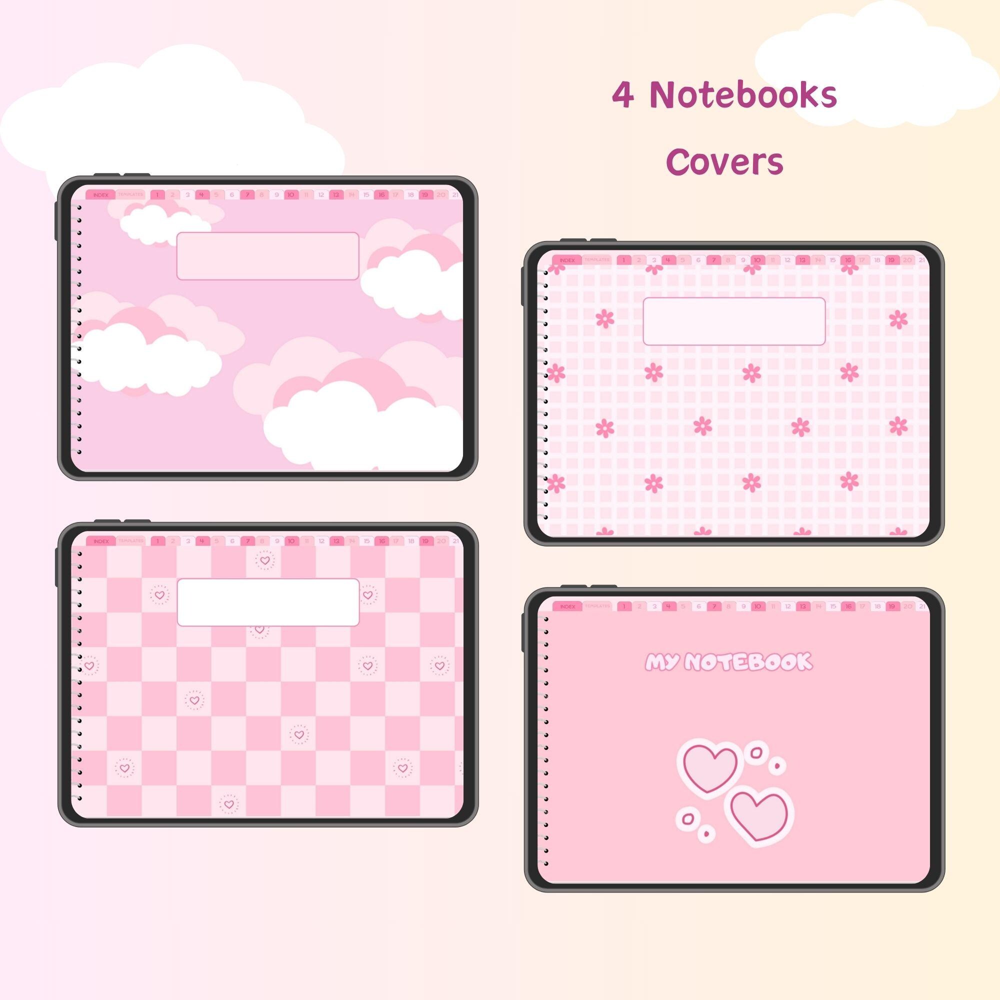 Pink Pastel Digital Notebook, Undated Student iPad Template (digital ...