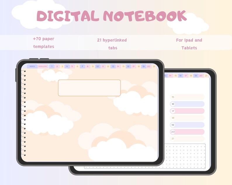 Digital Notebook, Student iPad Notebook, Undated Notebook, Tricolor ...