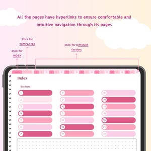 Pink Pastel Digital Notebook, Undated Student iPad Template (digital ...