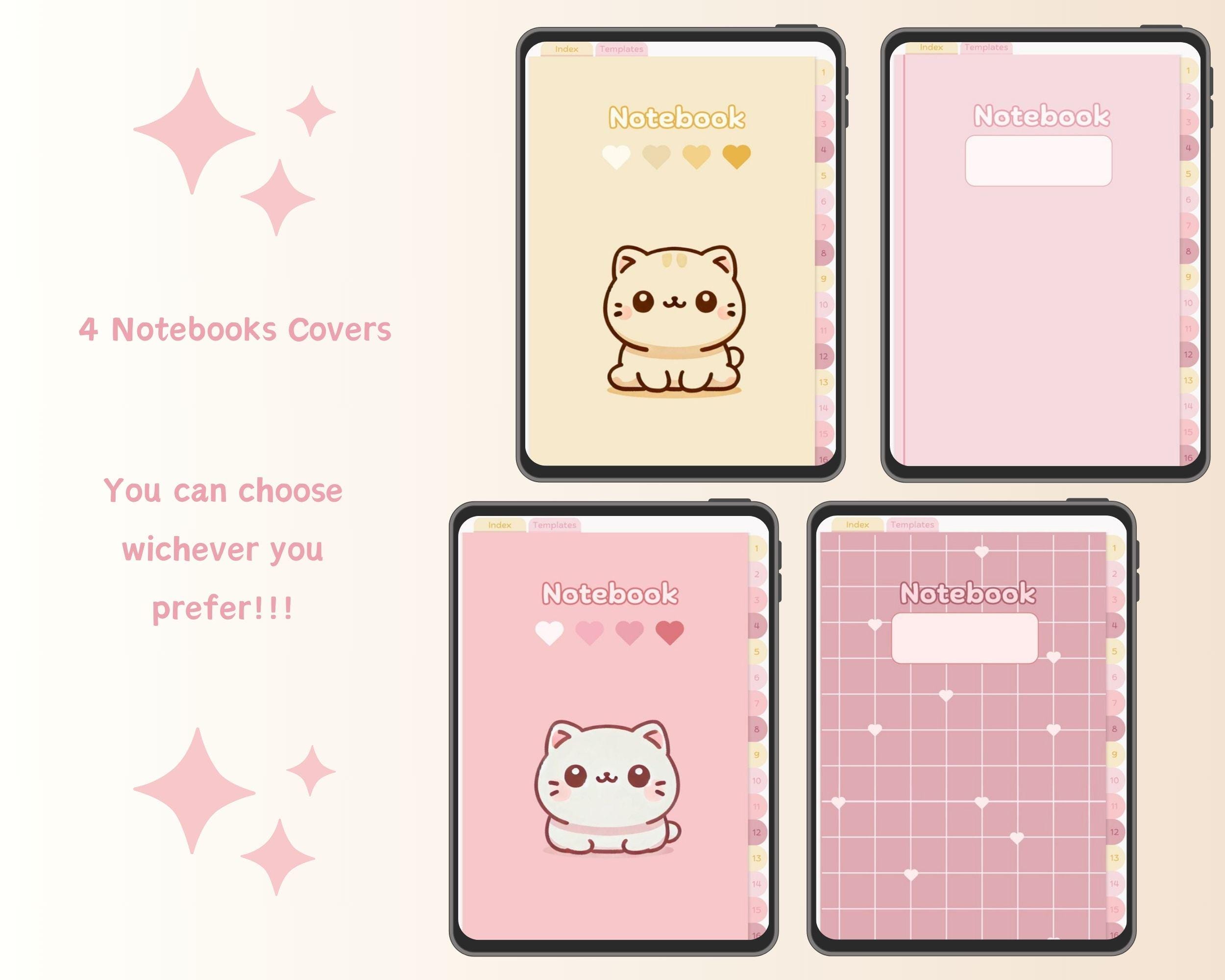 Digital Student Notebook, Pastel Pink Theme, Goodnotes Compatible ...
