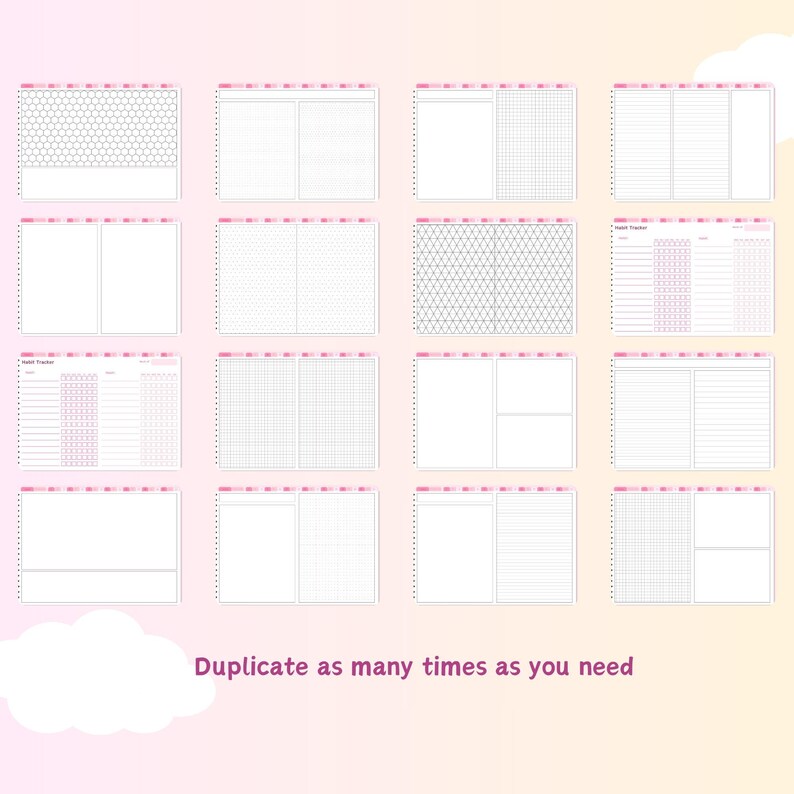 Digital Notebook, Student iPad Notebook, Undated Notebook, Pink Theme ...