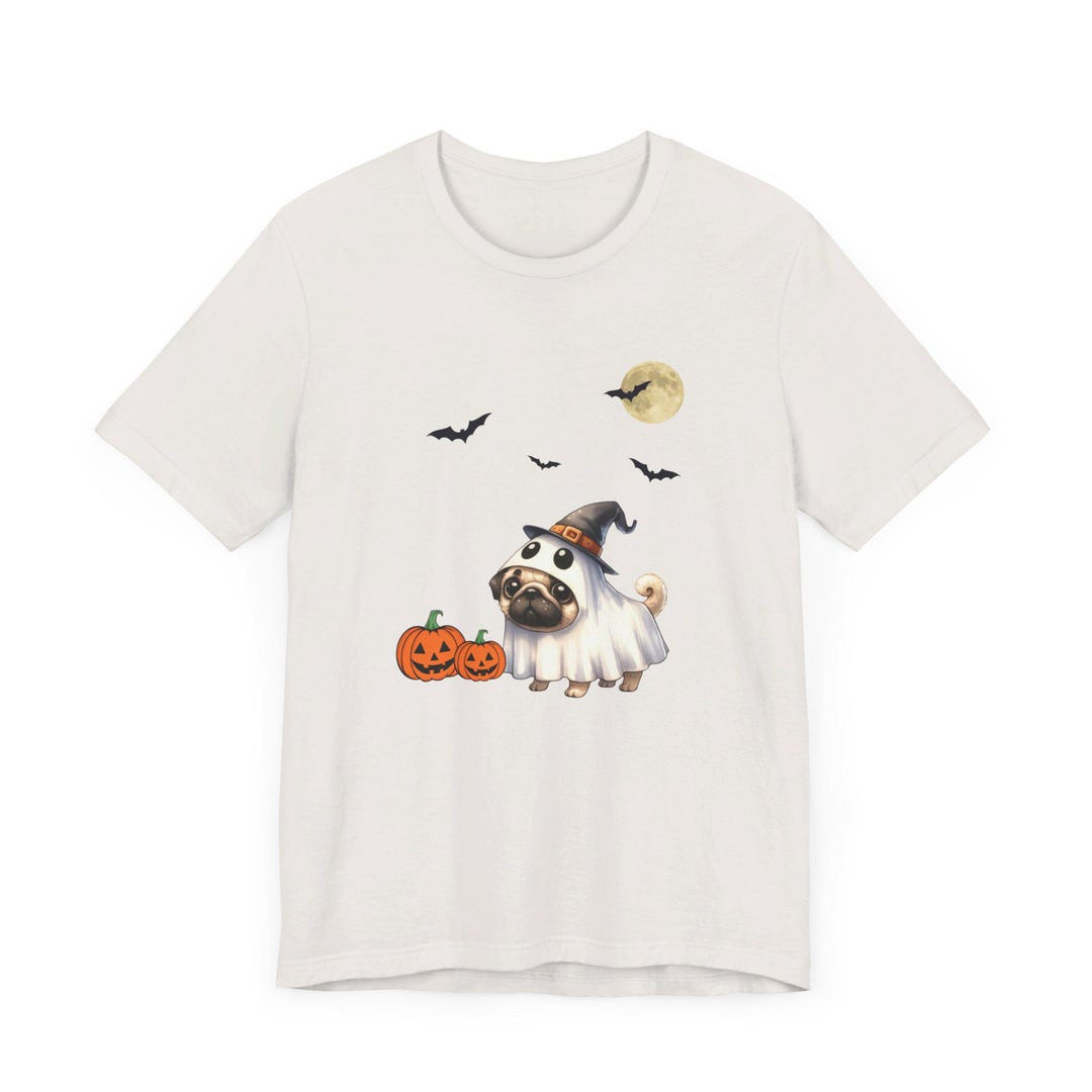 Ghost Dog, Ghost Puppy. Ghost Pug, Fall Colors, Ghost Halloween Shirt ...