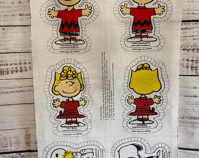 Peanuts Cut and Sew Panel Charlie Brown Sally Snoopy Stuffed Doll ...