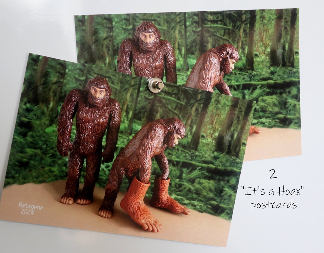 Bigfoot Art, Sasquatch Art, Postcards, Retagene, Funny Bigfoot Art - Etsy
