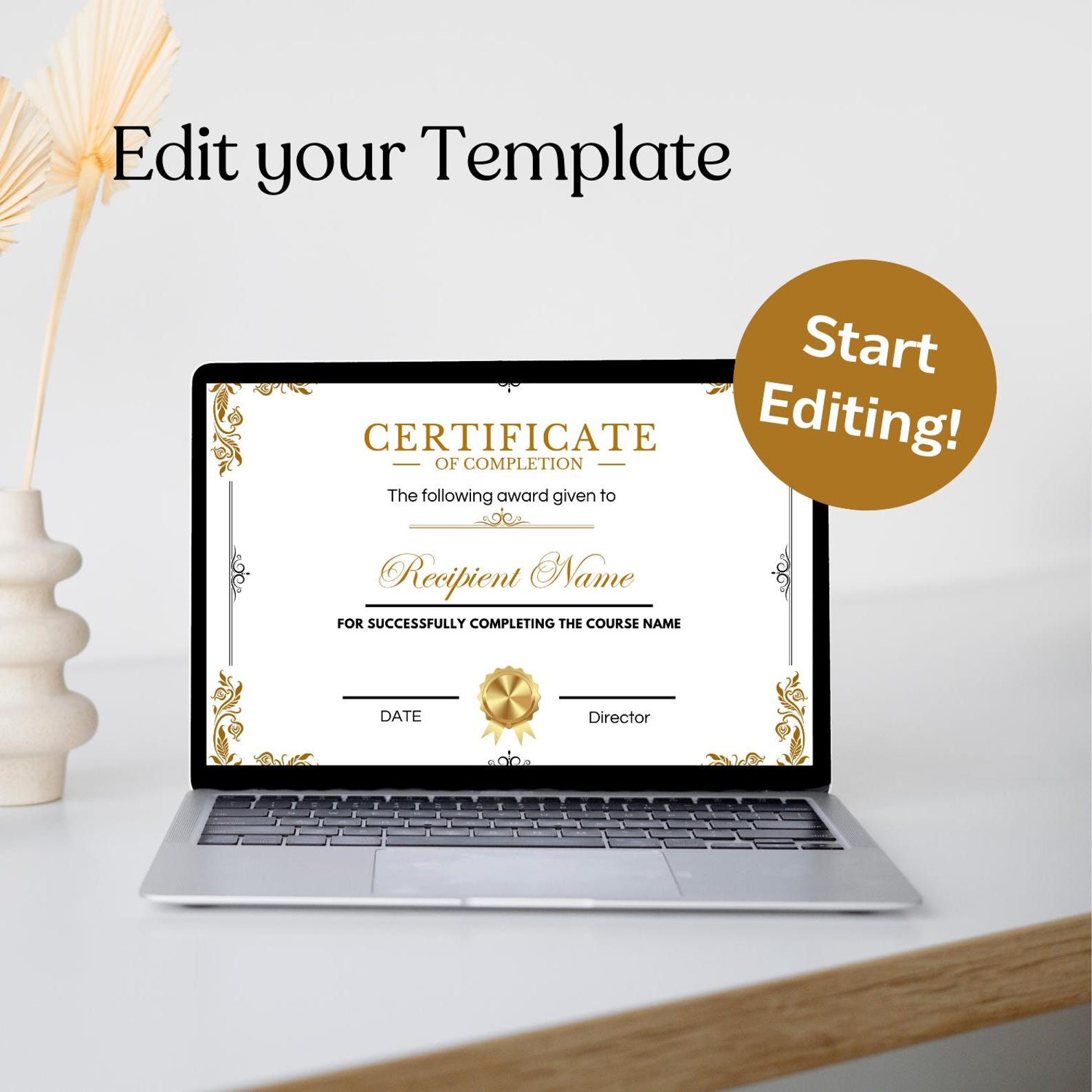 Editable Certificate of Completition Template, Graduation Certificate ...