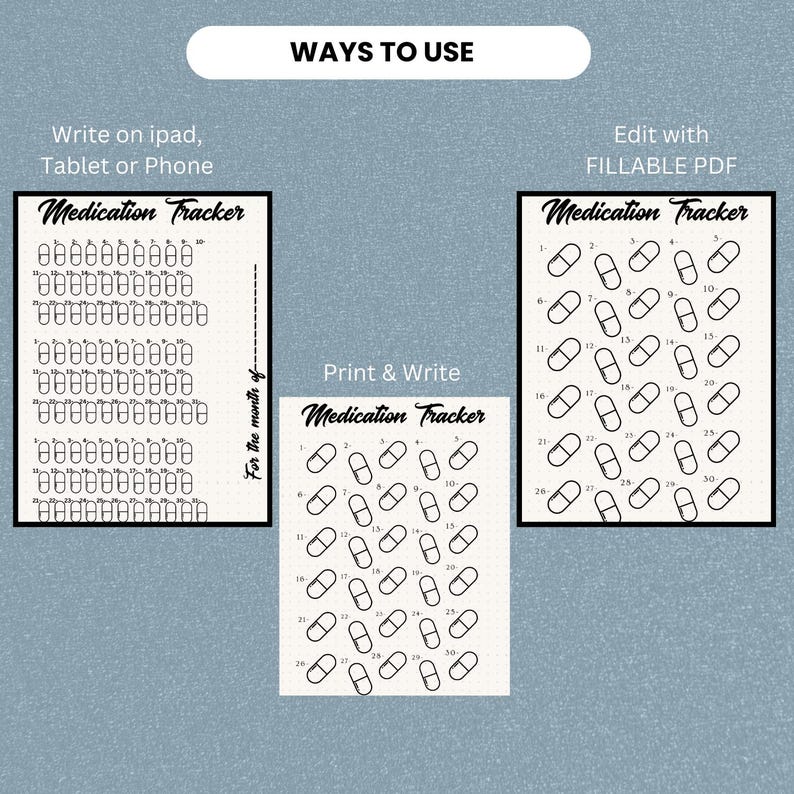 Medication Tracker Template, Medication Tracker, Health Tracker, Pill ...