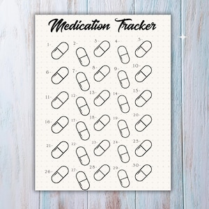 Medication Tracker Template, Medication Tracker, Health Tracker, Pill ...