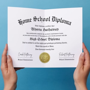 Printable Home School Diploma Template, High School Graduation Diploma ...
