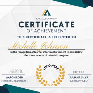 Editable Logo Certificate of Appreciation Template, Customized ...