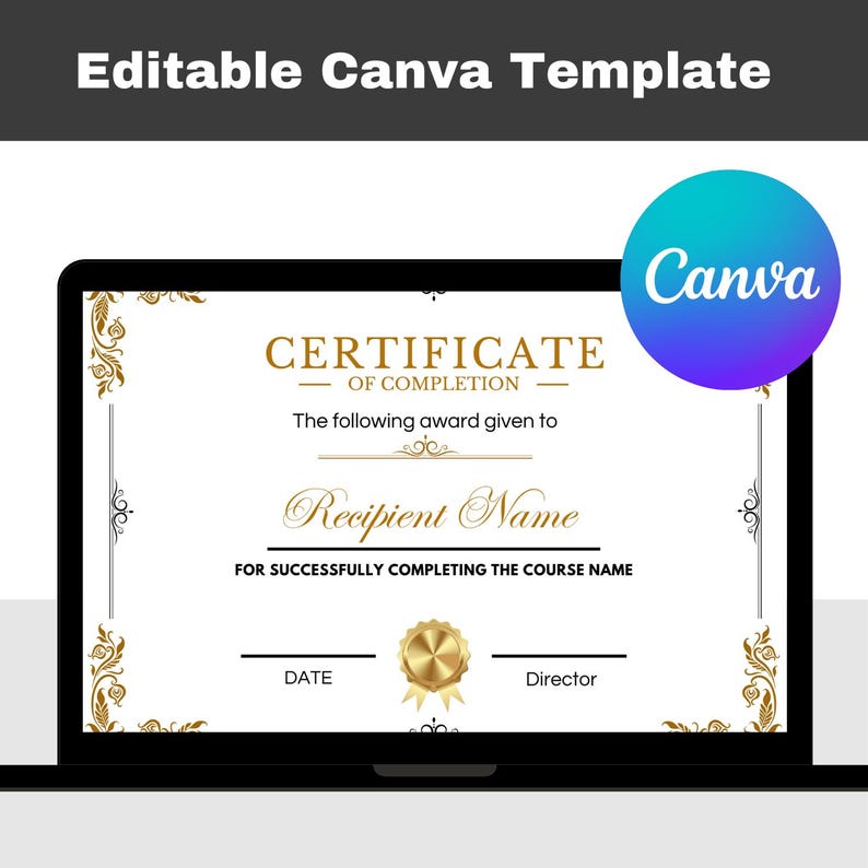 Editable Certificate of Completition Template, Graduation Certificate ...