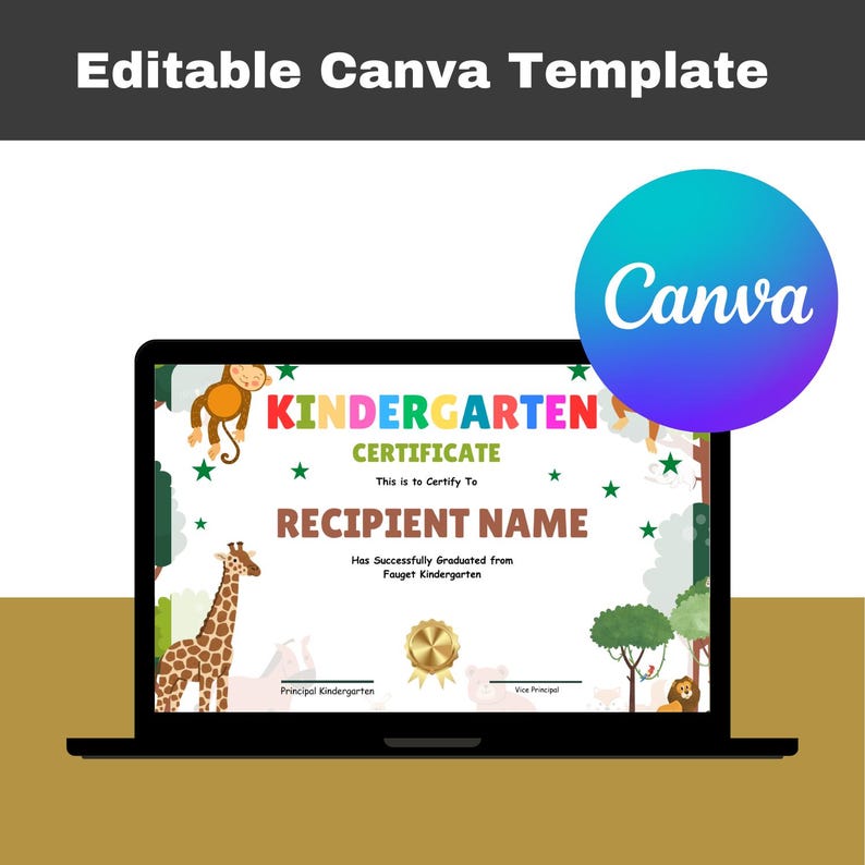 Editable Kindergarten Certificate Template, Graduation Certificate ...