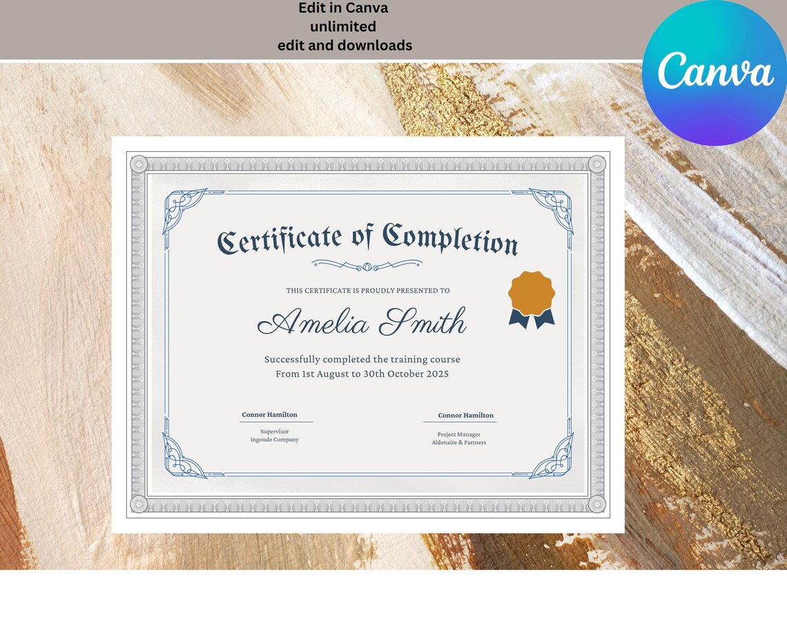 Certificate of Completion| Training Course Certificate| DIY Course ...