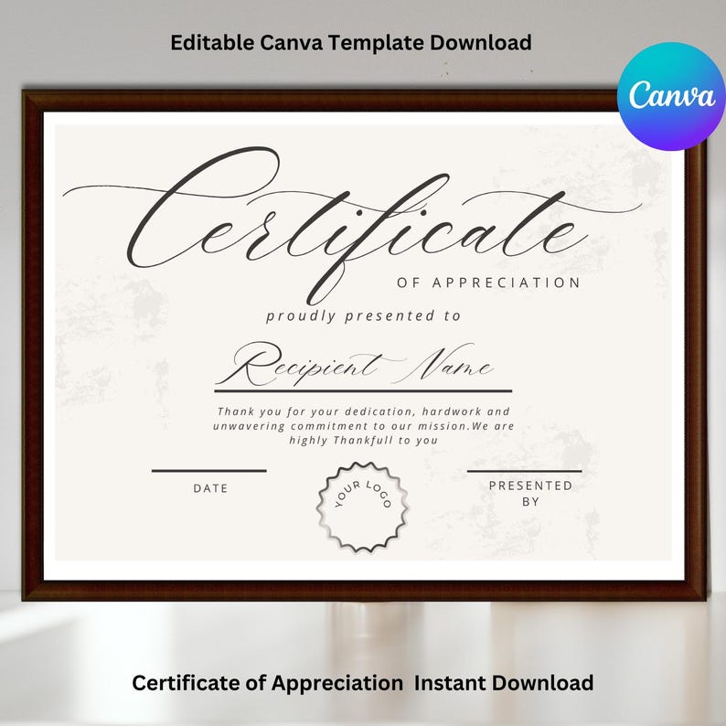 Editable Certificate of Appreciation Template, Graduation Certificate ...