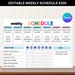 Editable Weekly Schedule Kids, Kids Weekly Planner, Printable Template ...