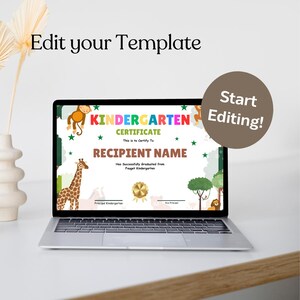 Editable Kindergarten Certificate Template, Graduation Certificate ...