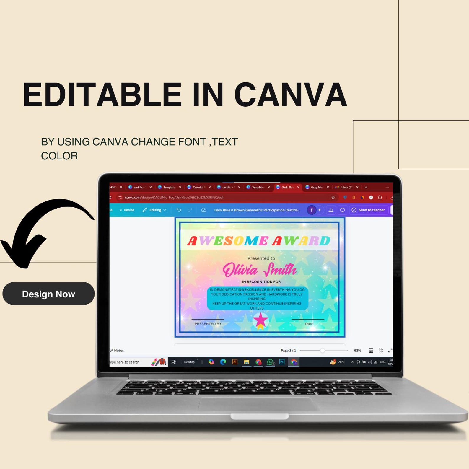 Awesome Award Classroom End of Year Certificate, Certificate Template ...