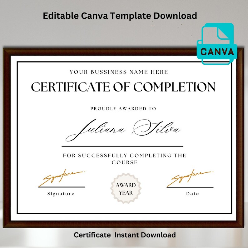 Editable Certificate of Completition Template, Graduation Certificate ...