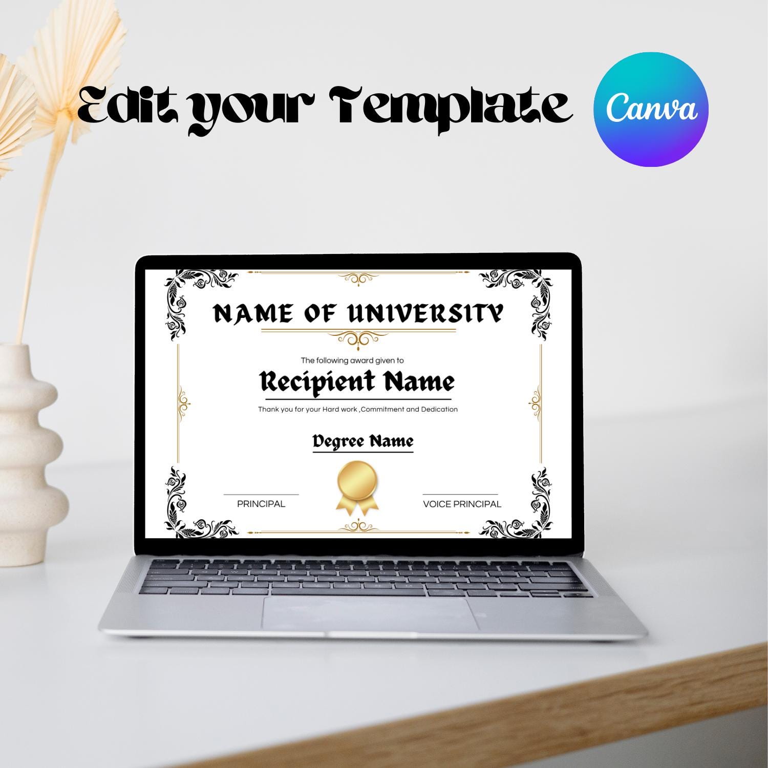 Editable University Diploma Template, College Degree Template ...
