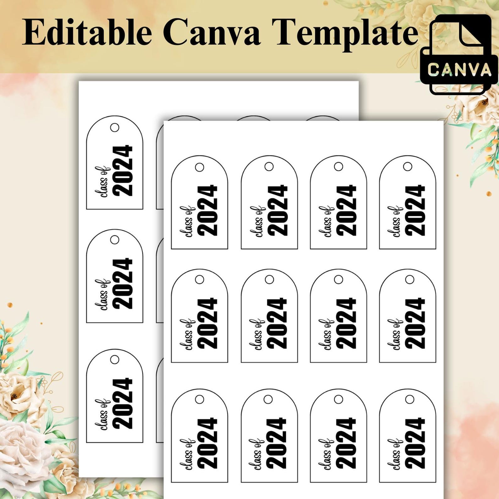 Printable Graduation Gift Tags, Class of 2024, High School, Party Favor ...