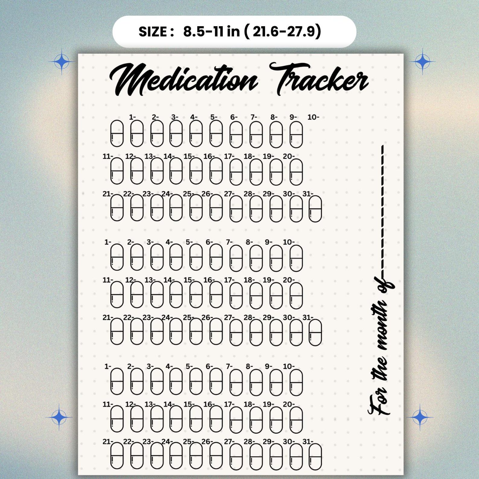 Medication Tracker Template, Medication Tracker, Health Tracker, Pill ...