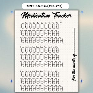 Medication Tracker Template, Medication Tracker, Health Tracker, Pill ...