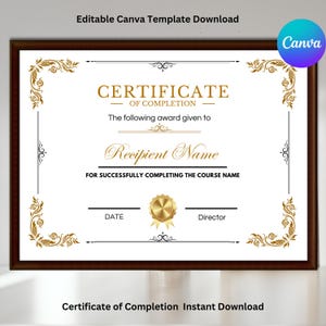 Editable Certificate of Completition Template, Graduation Certificate ...