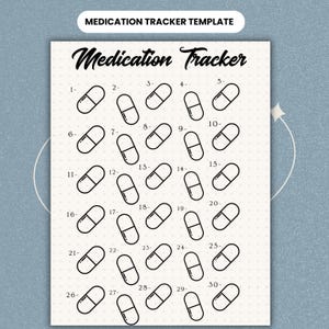 Medication Tracker Template, Medication Tracker, Health Tracker, Pill ...