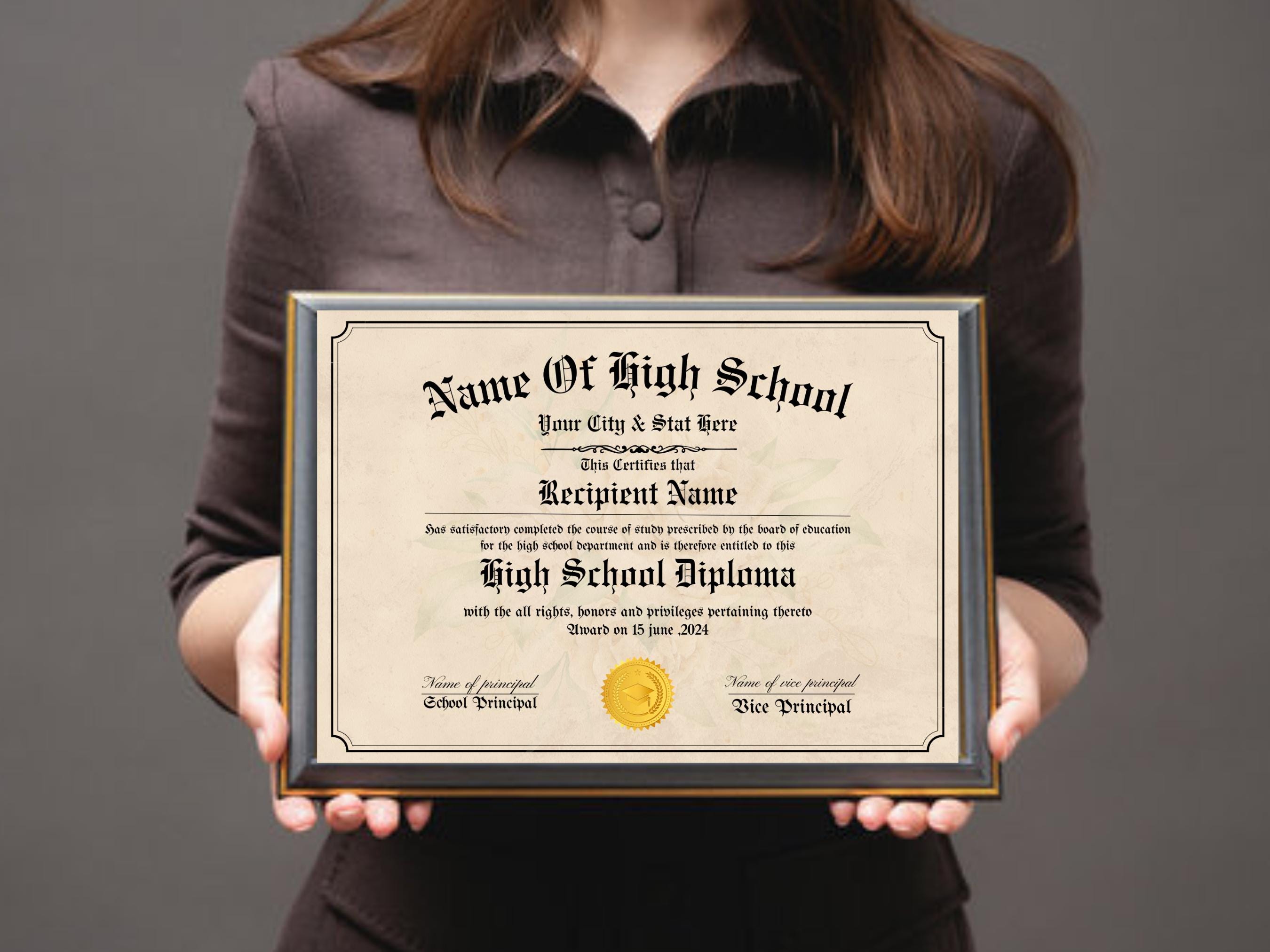 Editable High School Diploma Template, Homeschool Diploma Template,high ...