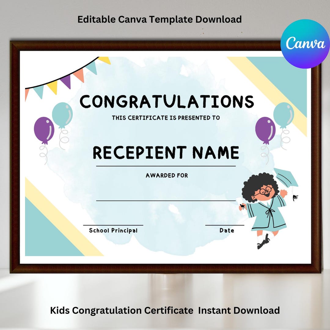 Editable Congratulations Certificate Template, Well Done Certificate ...