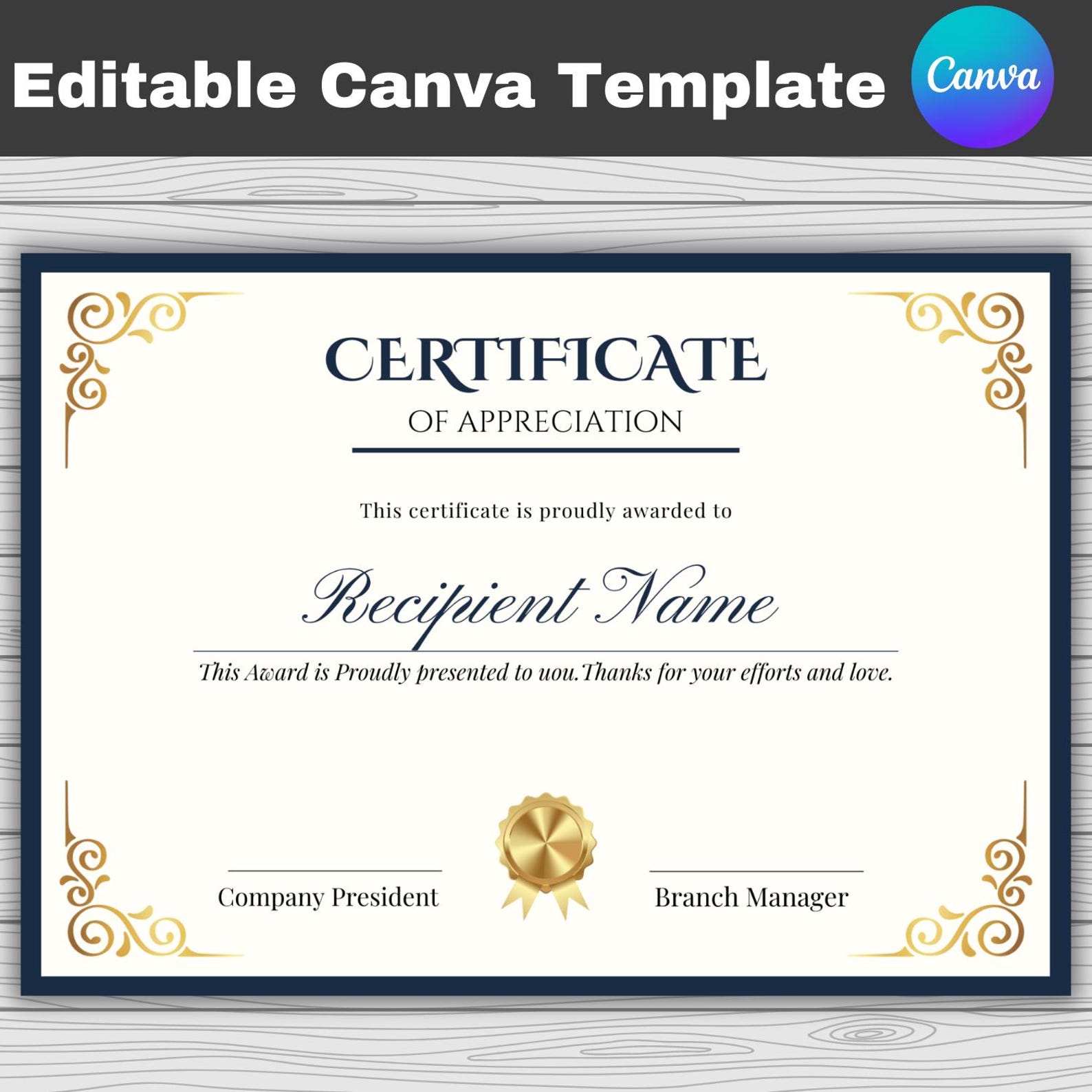 Editable Certificate of Appreciation Template, Graduation Certificate ...