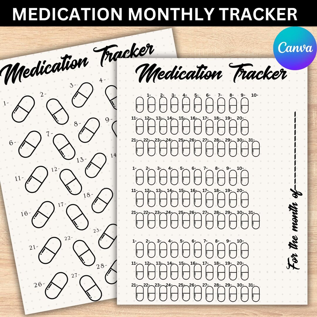 Medication Tracker Template, Medication Tracker, Health Tracker, Pill ...