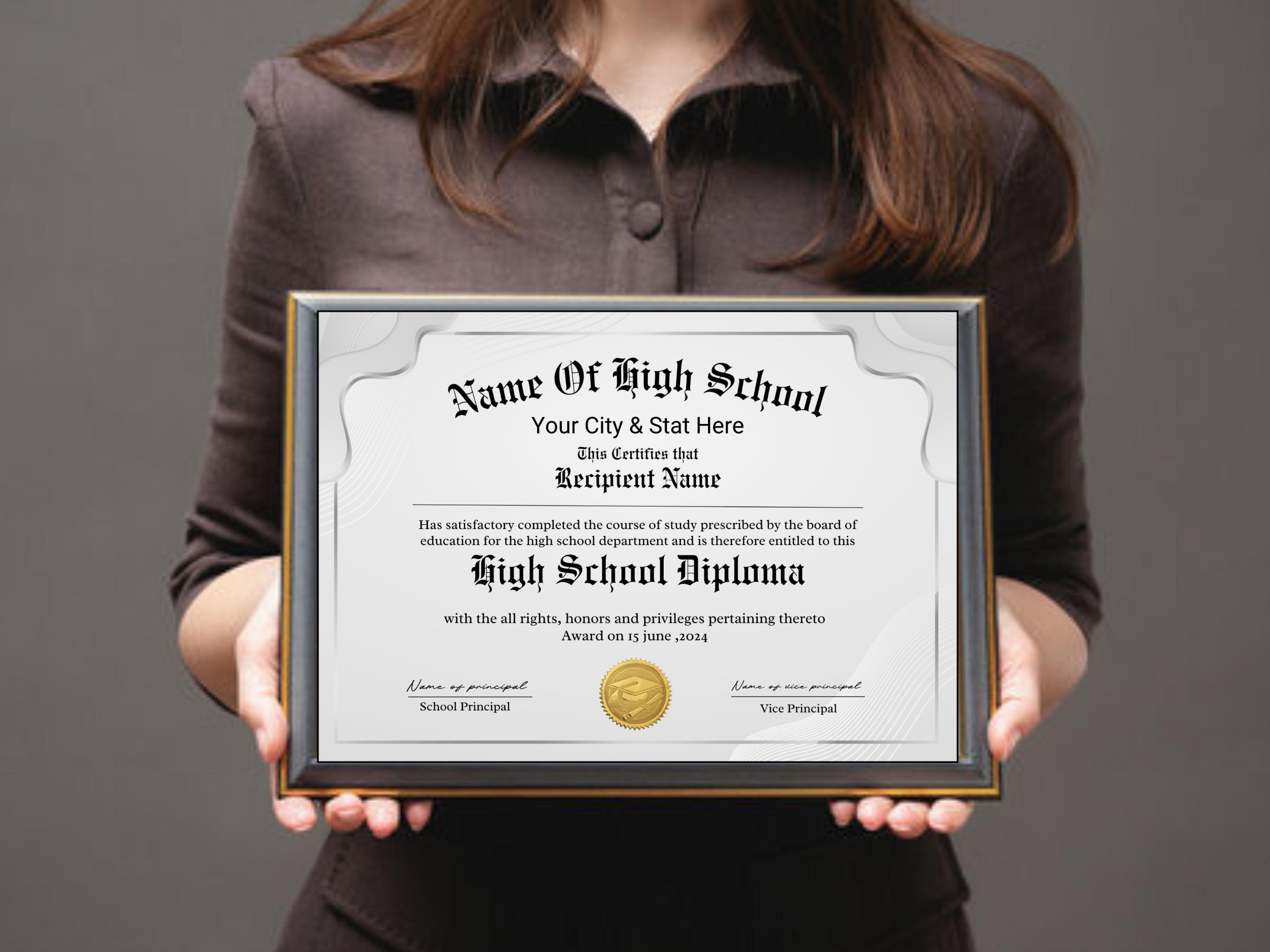 Printable High School Diploma Template, Homeschool Diploma Template ...