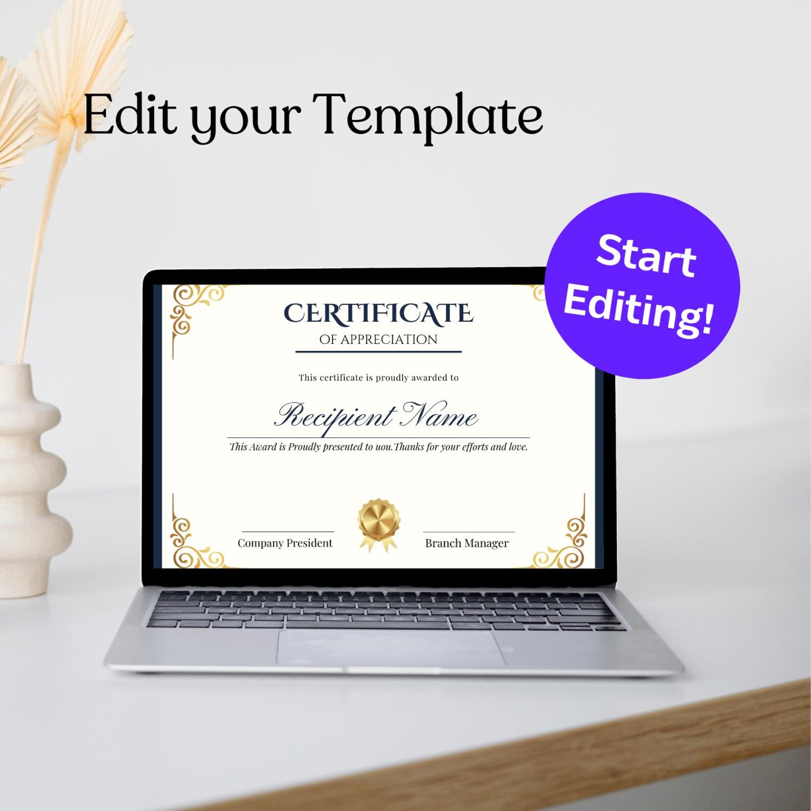 Editable Certificate of Appreciation Template, Graduation Certificate ...