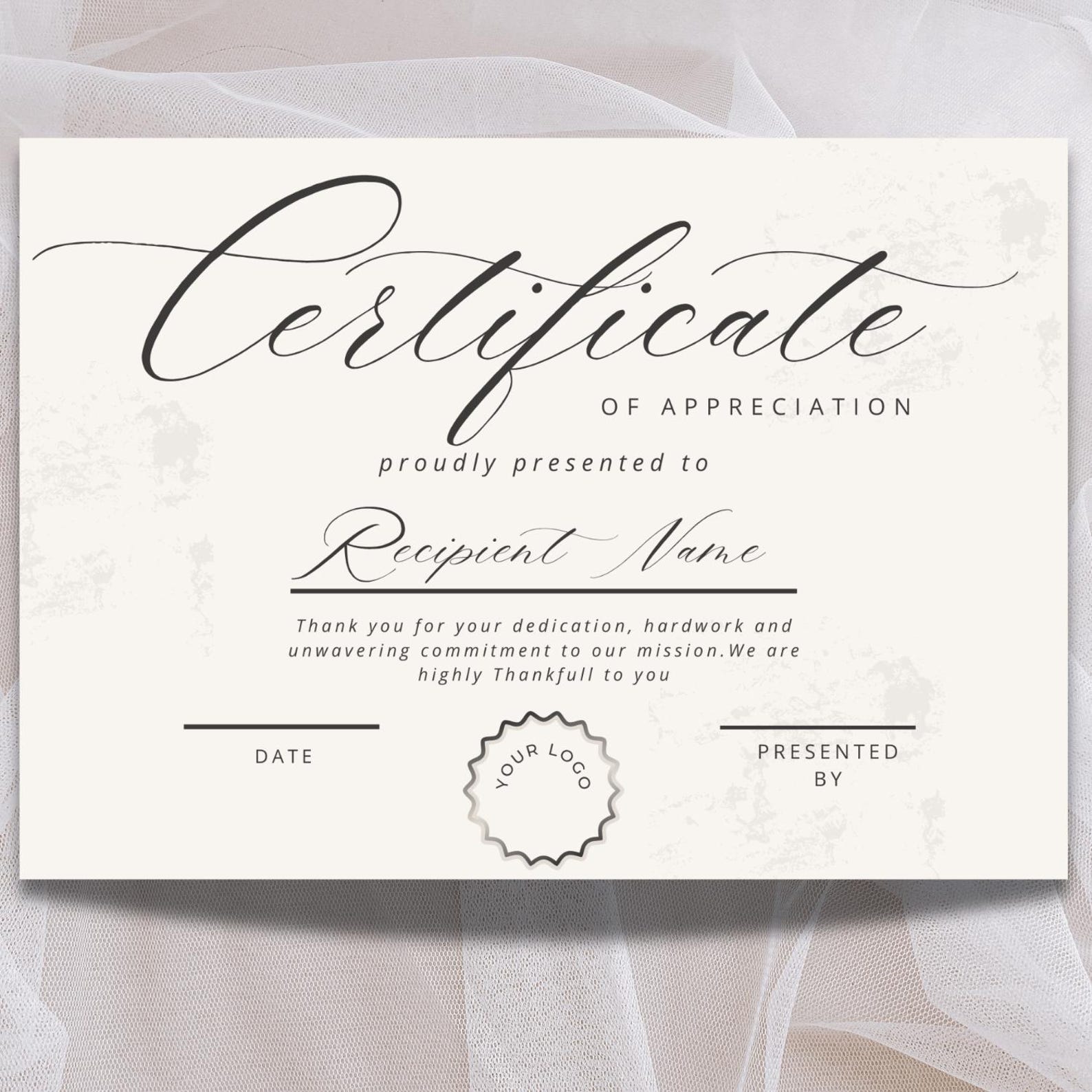 Editable Certificate of Appreciation Template, Graduation Certificate ...