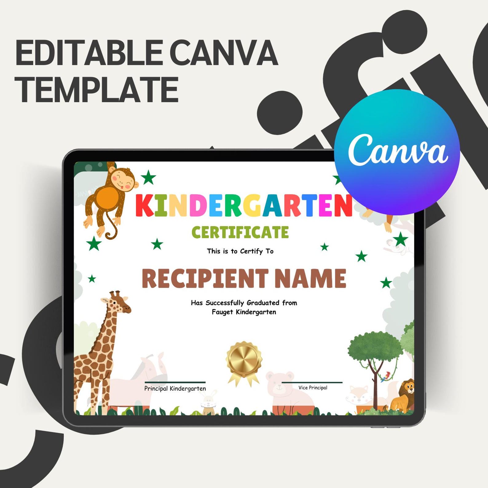 Editable Kindergarten Certificate Template, Graduation Certificate ...