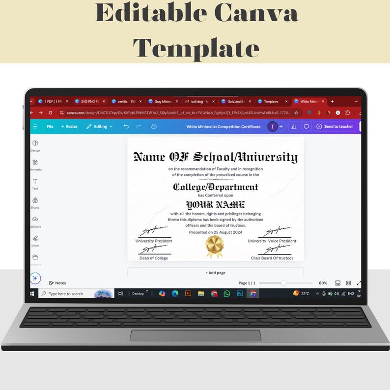 Editable University / High School Diploma Template, College Degree ...